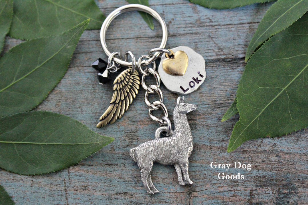 Llama Memorial Keychain, Pet Memorial Key Chain, Llama Key Chain, Pet ...