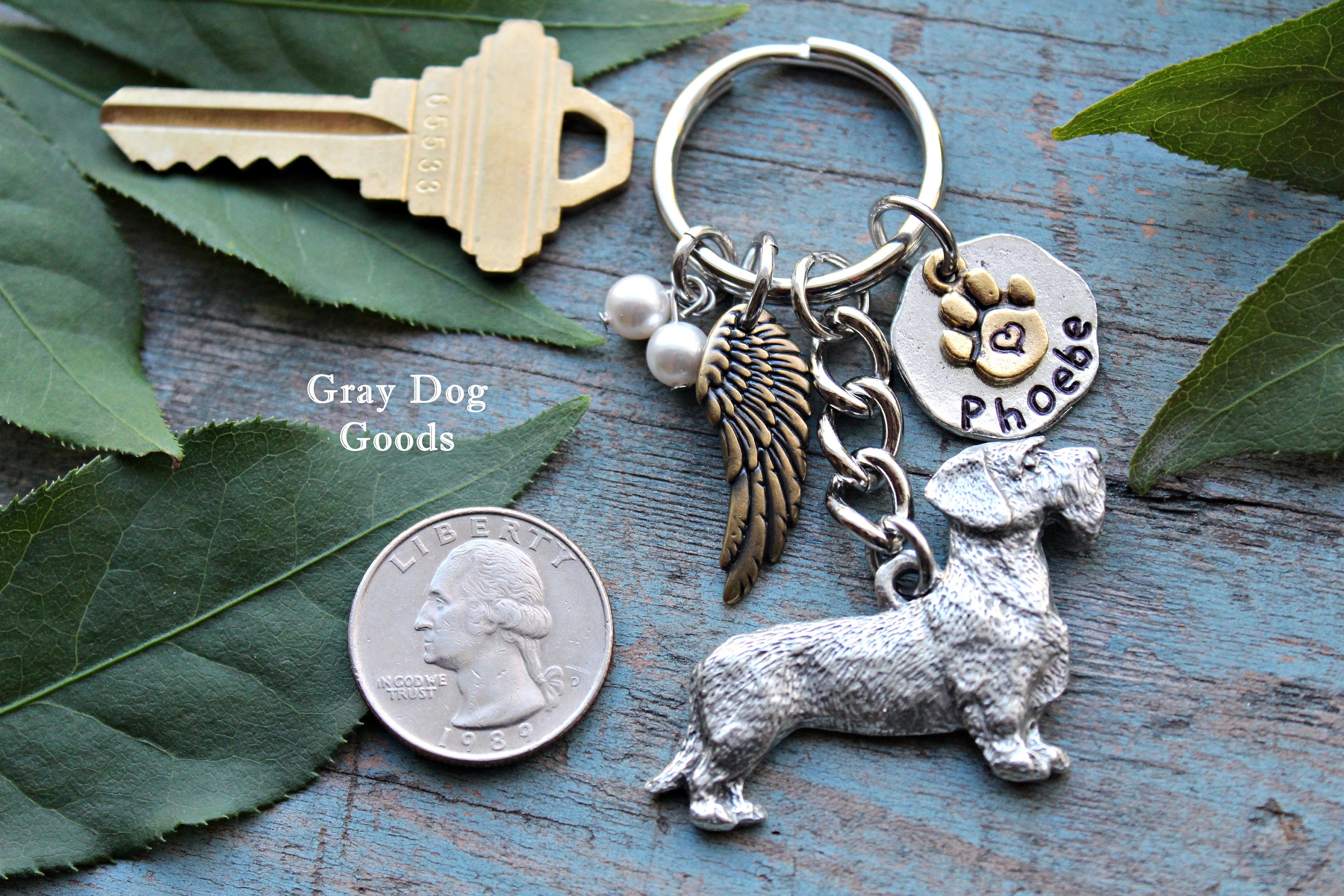 Wire Haired Dachshund Memorial Key Chain Dachshund Key Chain - Etsy