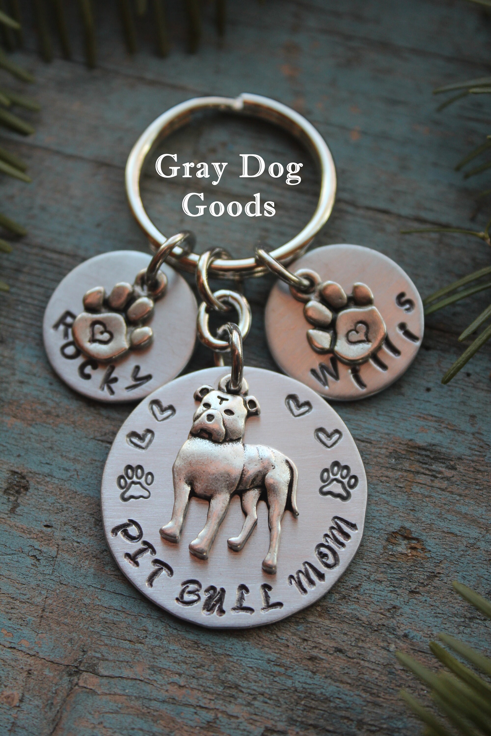 Pit Bull Key Chain Pitty Mom Personalized Pit Bull Key | Etsy