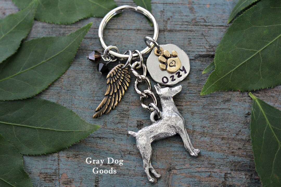 Doberman Memorial Keychain, Pet Memorial Key Chain, Doberman Key Chain ...