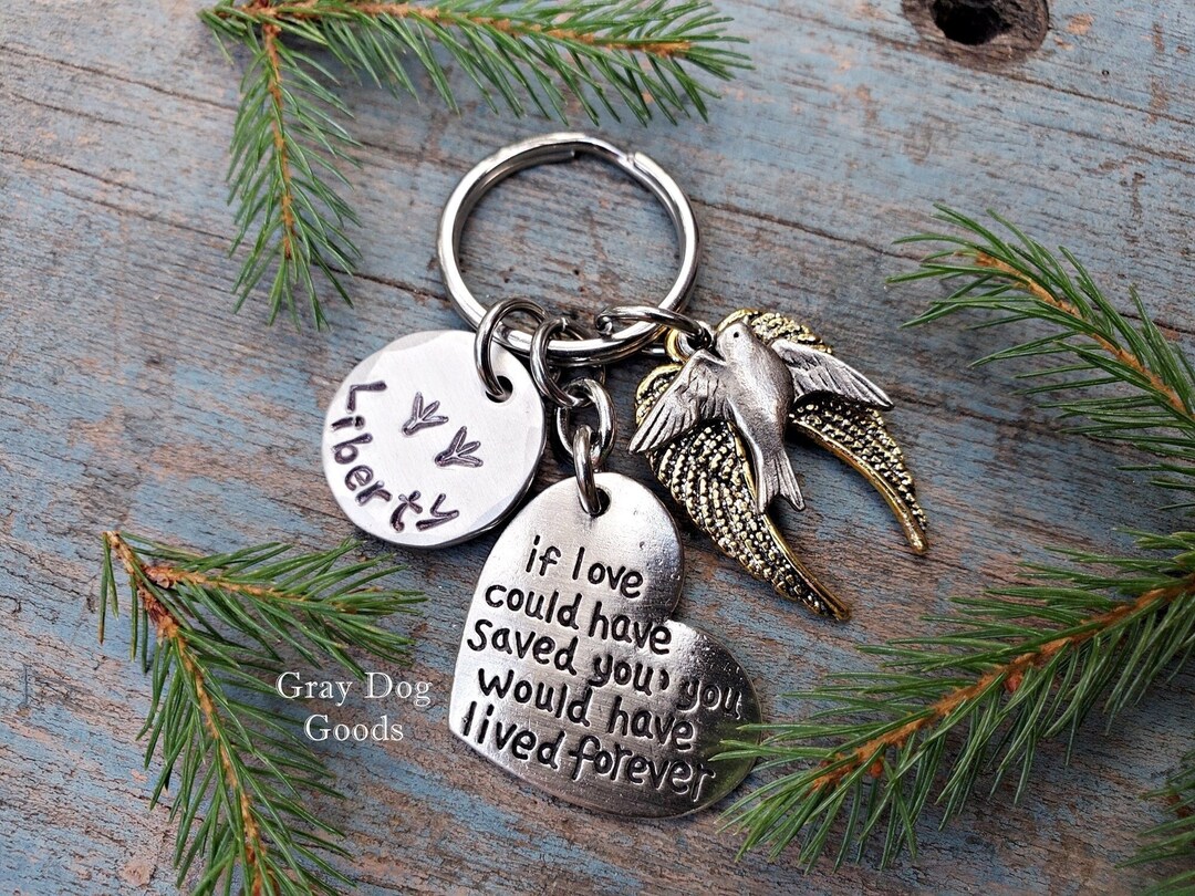Bird Memorial Key Chain, Bird Remembrance Gift, Pet Bird, Bird Sympathy ...