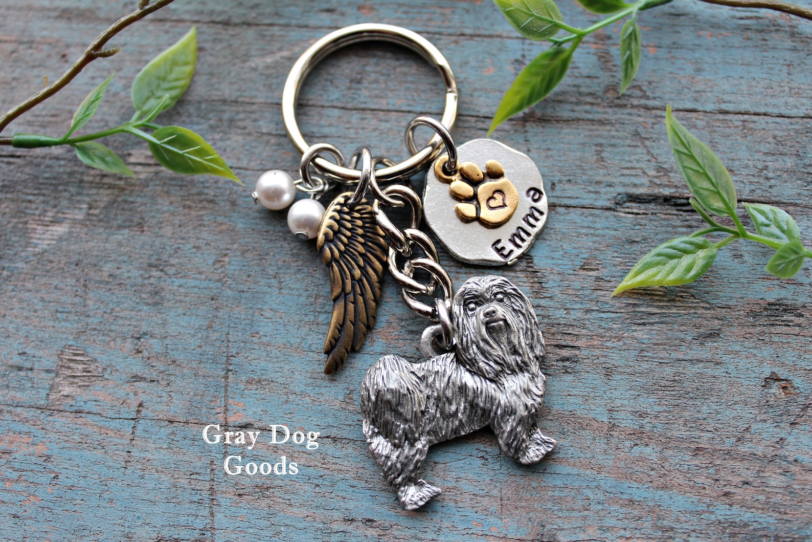 Maltese Memorial Key Chain, Pet Memorial Key Chain, Maltese Key Chain ...