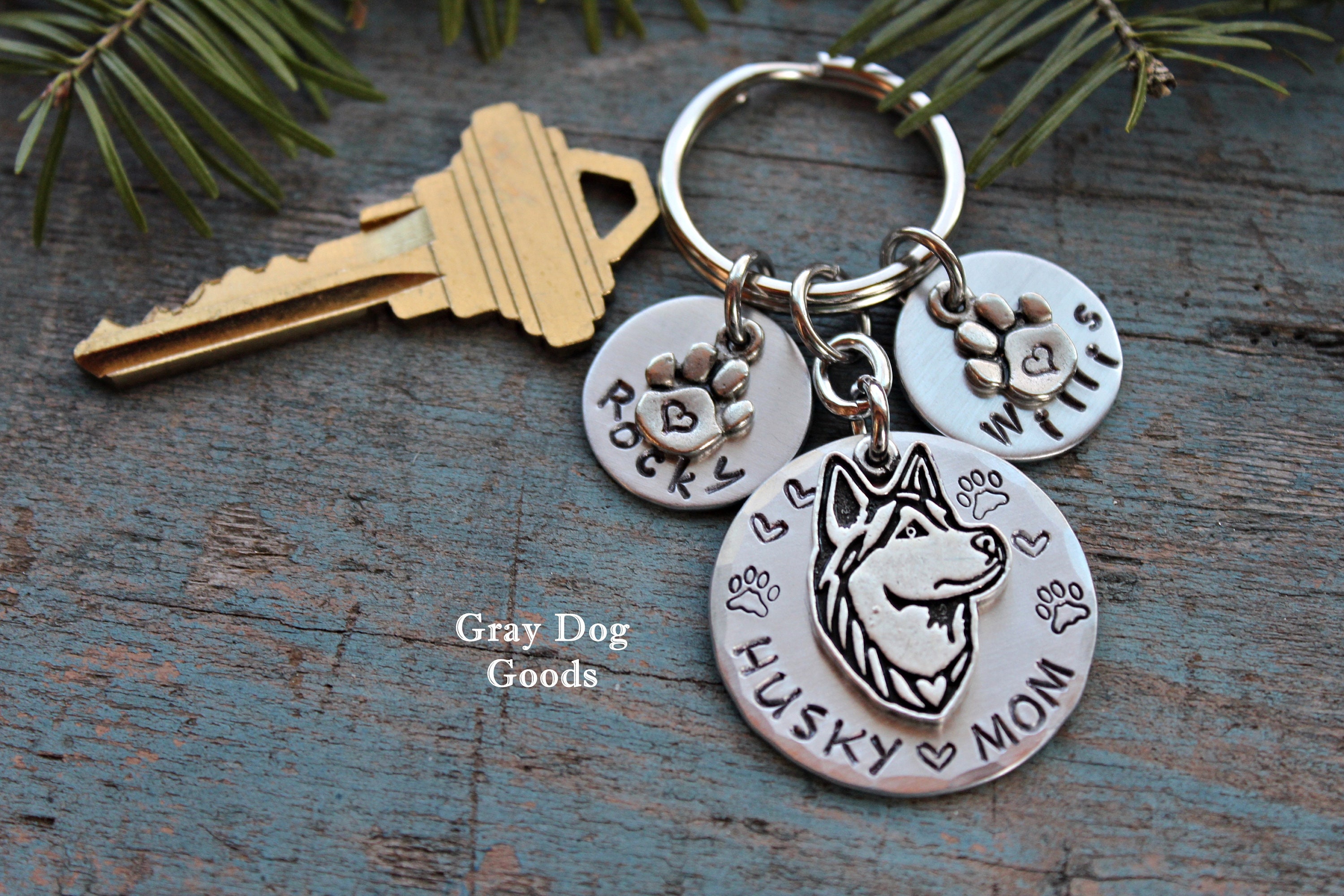 Husky Key Chain Husky Mom Personalized Husky Key Chain Dog | Etsy