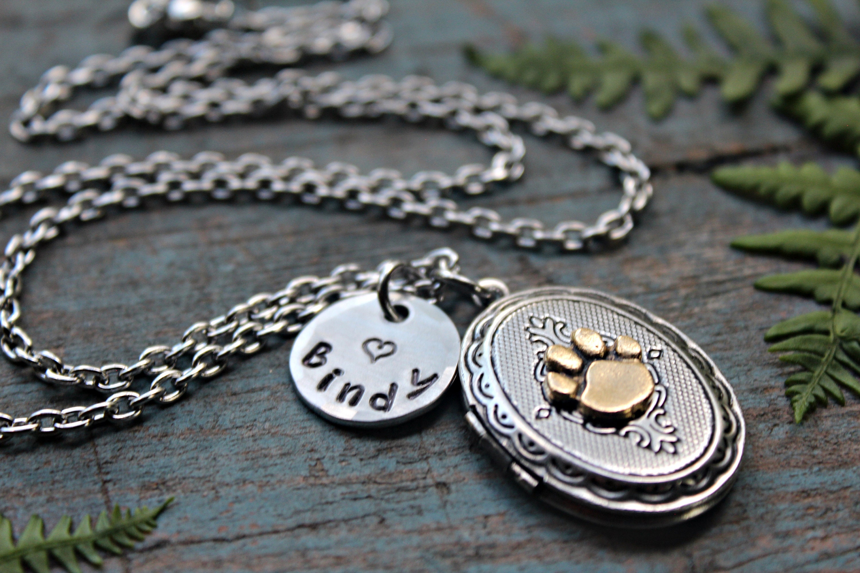 Paw Print Locket Necklace Dog Locket Cat Locket Pet - Etsy