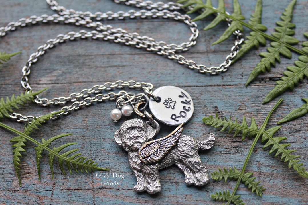 Cockapoo Angel Necklace, Cockapoo Sympathy Gift, Personalized Dog ...