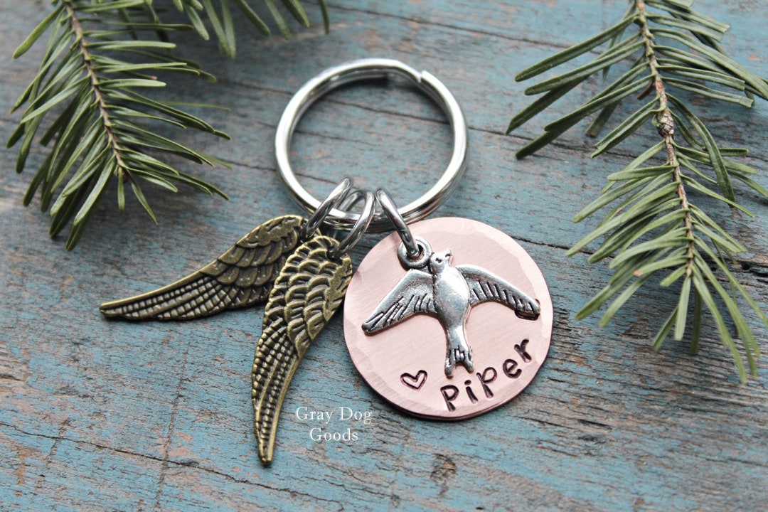 Bird Memorial Key Chain, Bird Remembrance Gift, Pet Bird, Bird Sympathy ...