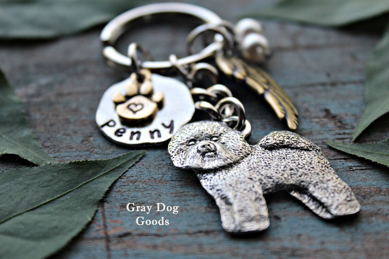 Bichon Frise Memorial Keychain, Pet Memorial Keychain, Bichon Keychain ...