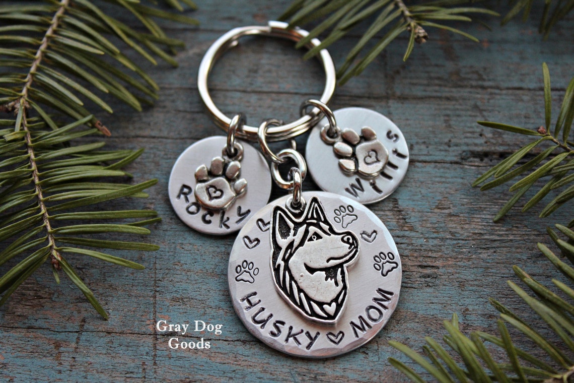Husky Key Chain Husky Mom Personalized Husky Key Chain Dog | Etsy