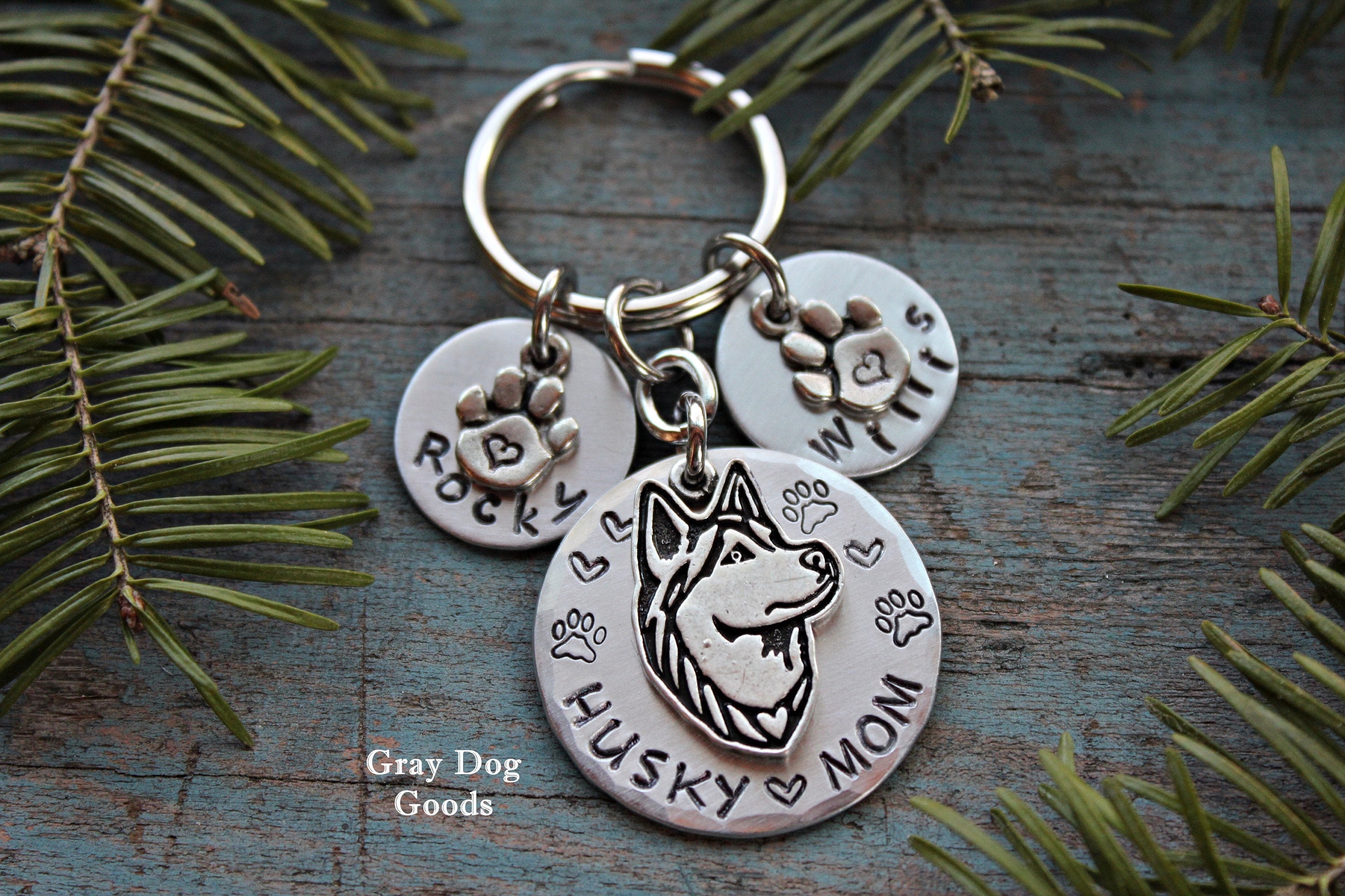 Husky Key Chain Husky Mom Personalized Husky Key Chain Dog | Etsy