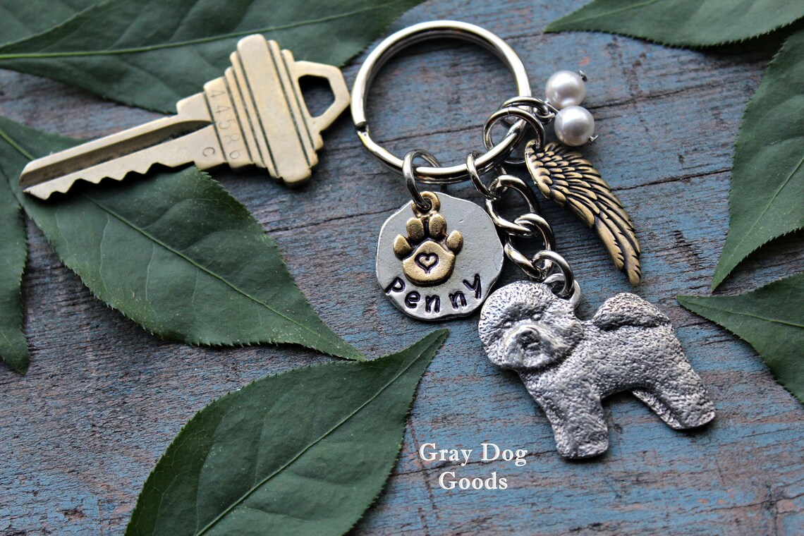 Bichon Frise Memorial Keychain Pet Memorial Keychain Bichon - Etsy