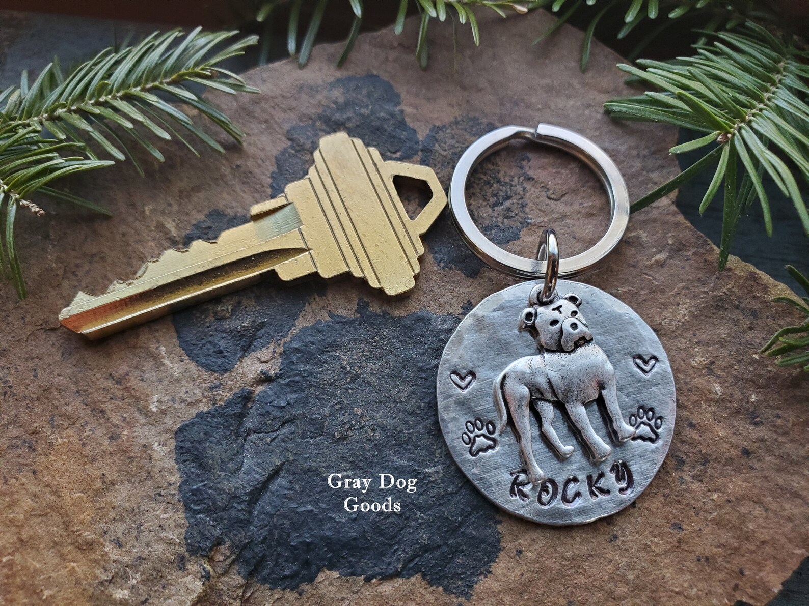 Pit Bull Key Chain Personalized Dog Key Chain Pit Bull Mom | Etsy