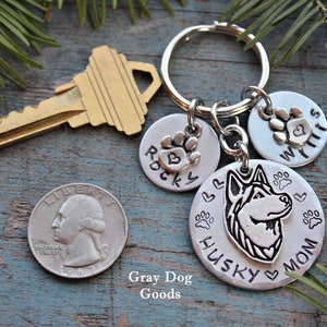 Husky Key Chain Husky Mom Personalized Husky Key Chain Dog | Etsy