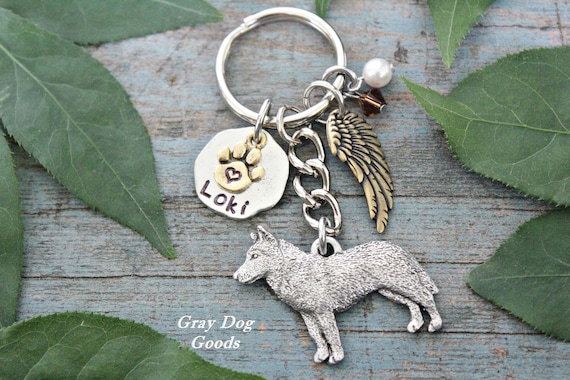 Husky Memorial Keychain Pet Memorial Key Chain Husky - Etsy