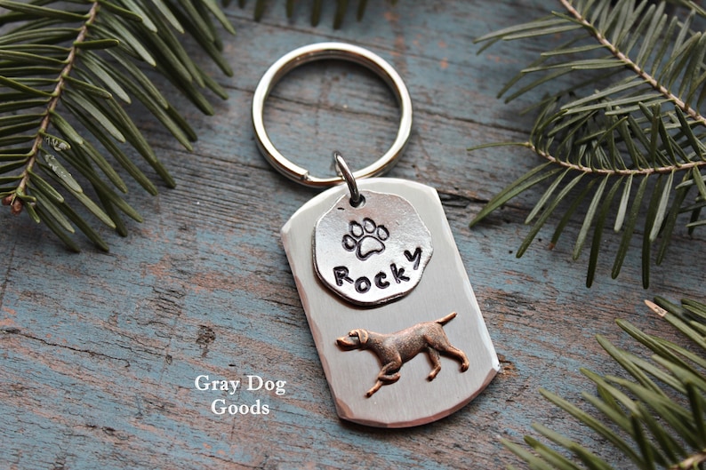 German Shorthaired Pointer Key Chain, Personalized German Shorthair Key ...
