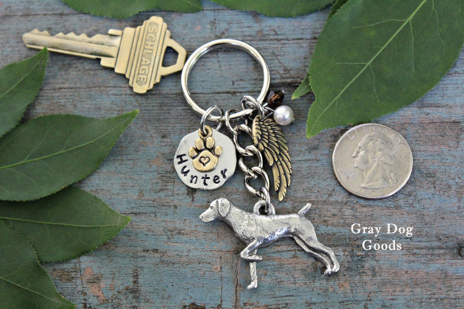 German Shorthaired Pointer Memorial Keychain GSP Key Chain | Etsy