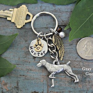 German Shorthaired Pointer Memorial Keychain, GSP Key Chain, Dog ...
