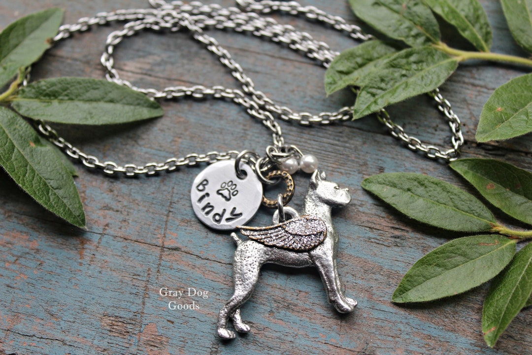 Boxer Angel Necklace, Boxer Sympathy Gift, Boxer Pointy Ears ...