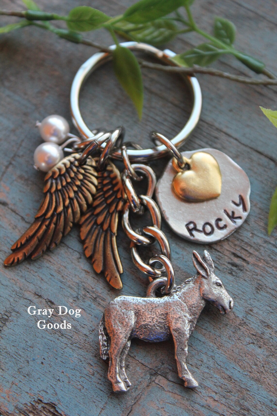 Donkey Memorial Key Chain Pet Memorial Key Chain Donkey Key | Etsy