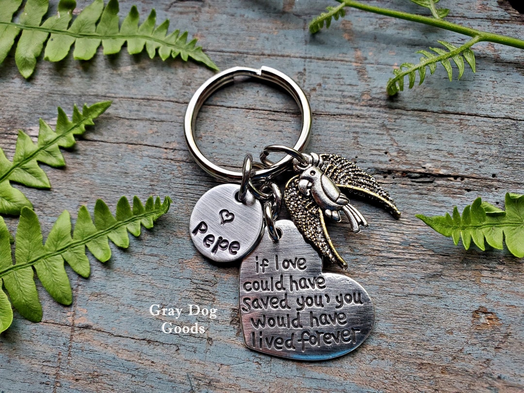 Parrot Memorial Key Chain, Parrot Remembrance Gift, Loss of Parrot ...