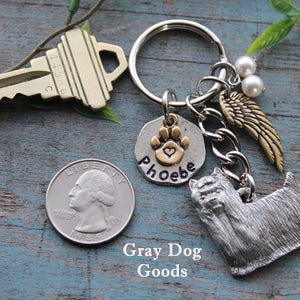 Yorkie Memorial Key Chain, Pet Memorial Key Chain, Yorkie Key Chain ...