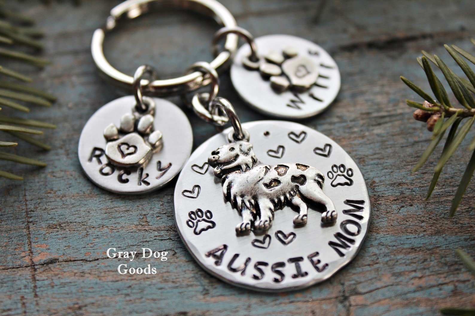 Australian Shepherd Key Chain Aussie Mom Personalized Aussie - Etsy