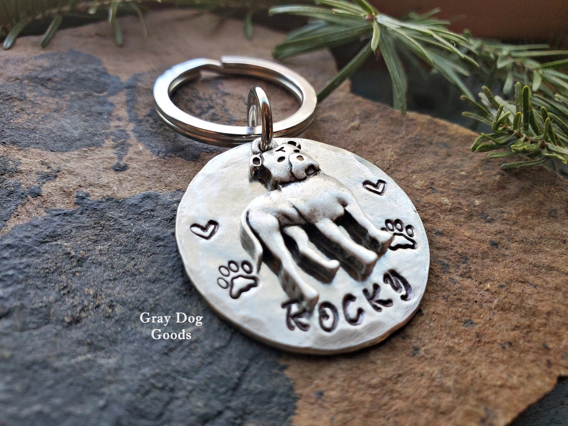 Pit Bull Key Chain Personalized Dog Key Chain Pit Bull Mom | Etsy