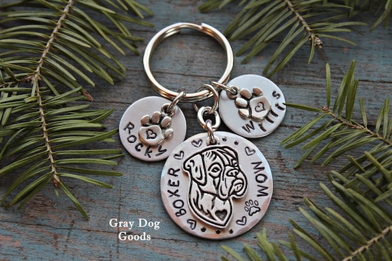 Boxer Key Chain Boxer Mom Personalized Boxer Key Chain Dog - Etsy