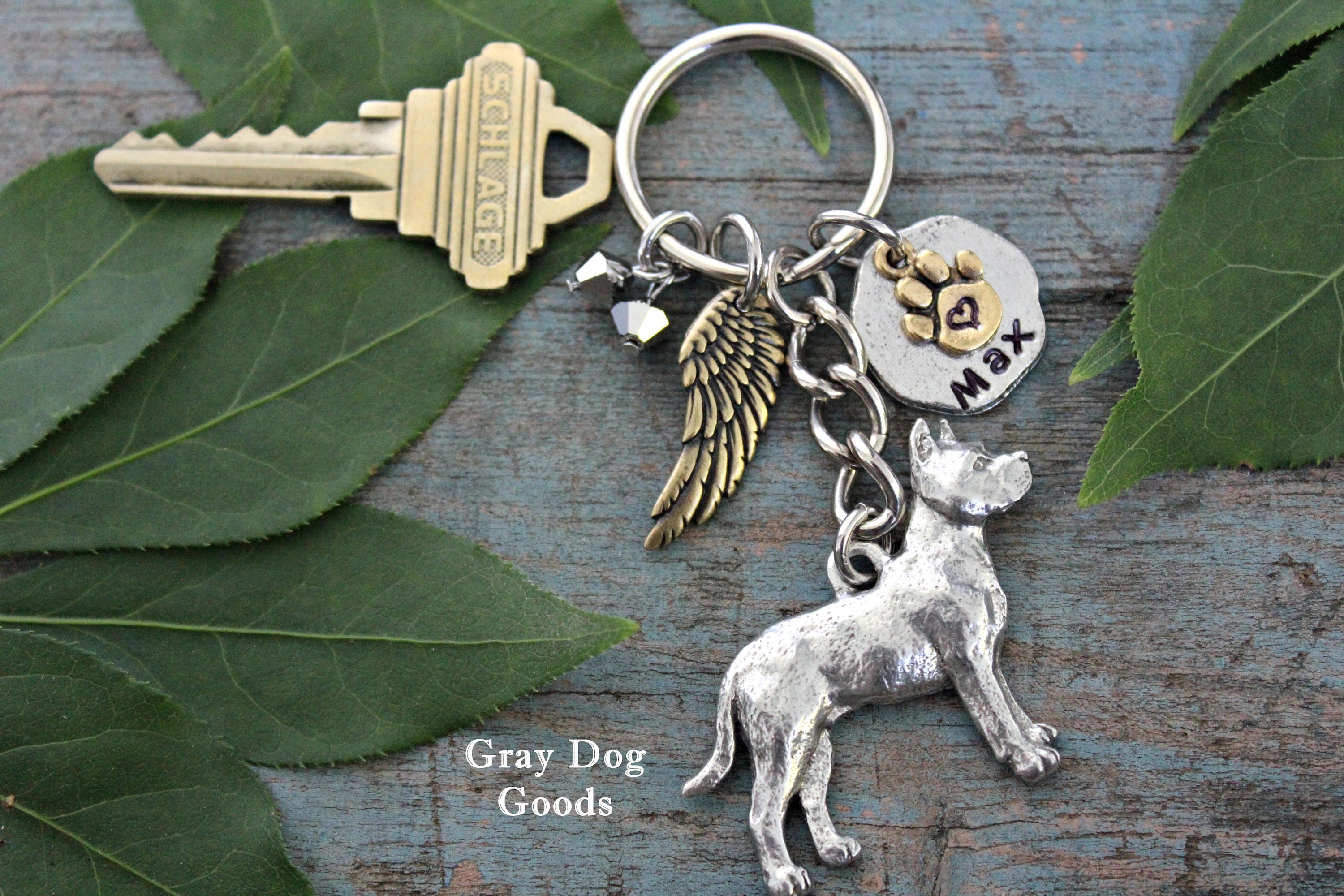 Pit Bull Memorial Key Chain, Dog Memorial Key Chain, Pit Bull Pointy ...