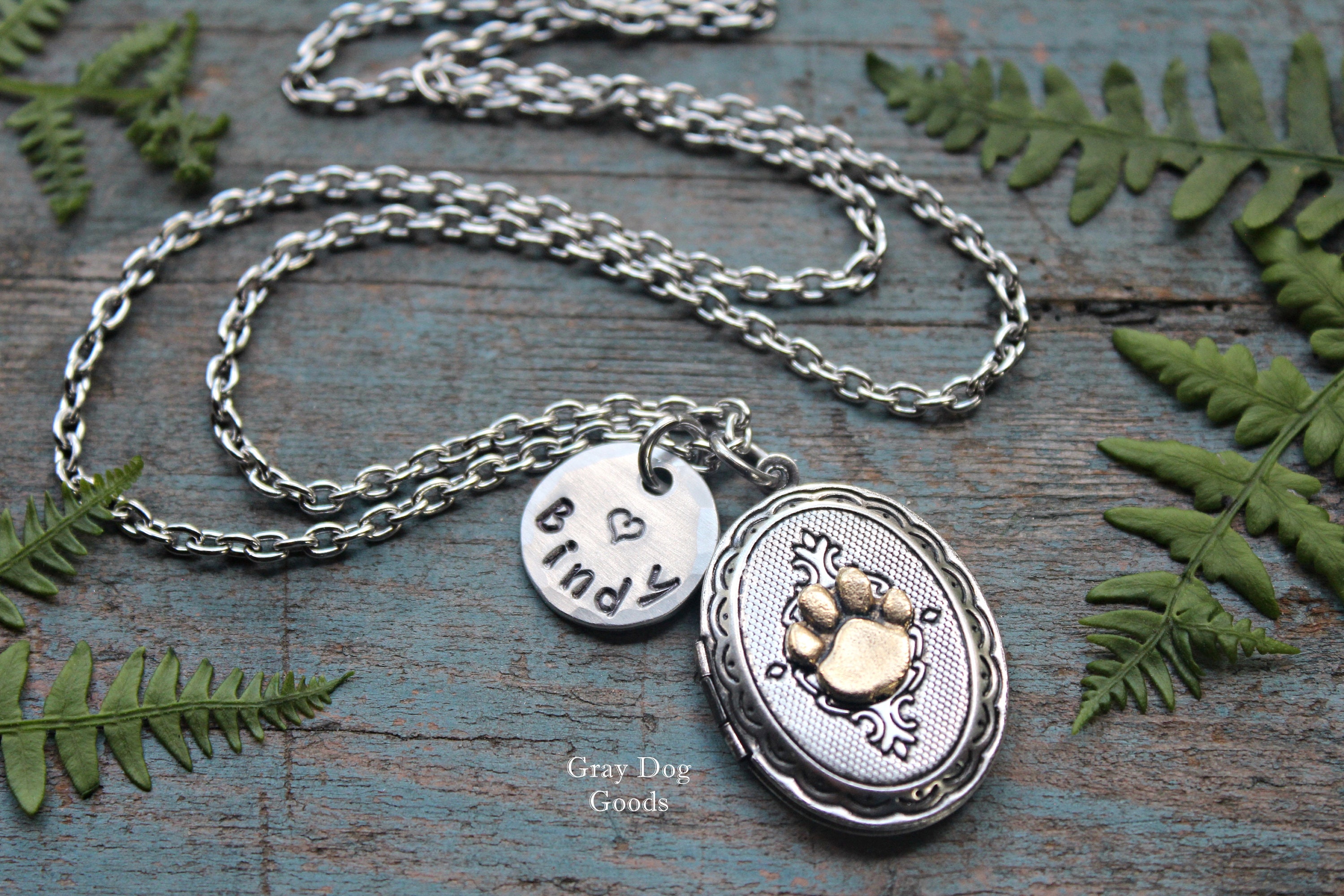 Paw Print Locket Necklace Dog Locket Cat Locket Pet - Etsy