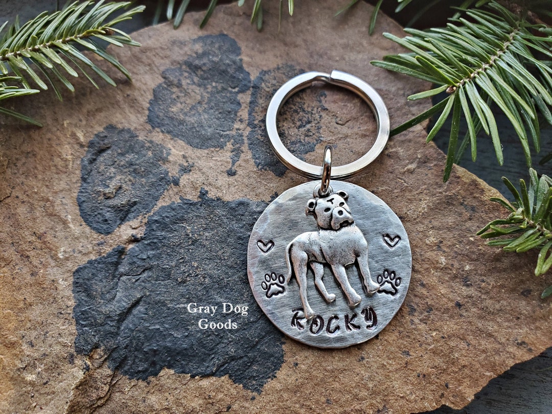 Pit Bull Key Chain, Personalized Dog Key Chain, Pit Bull Mom, Pit Bull ...