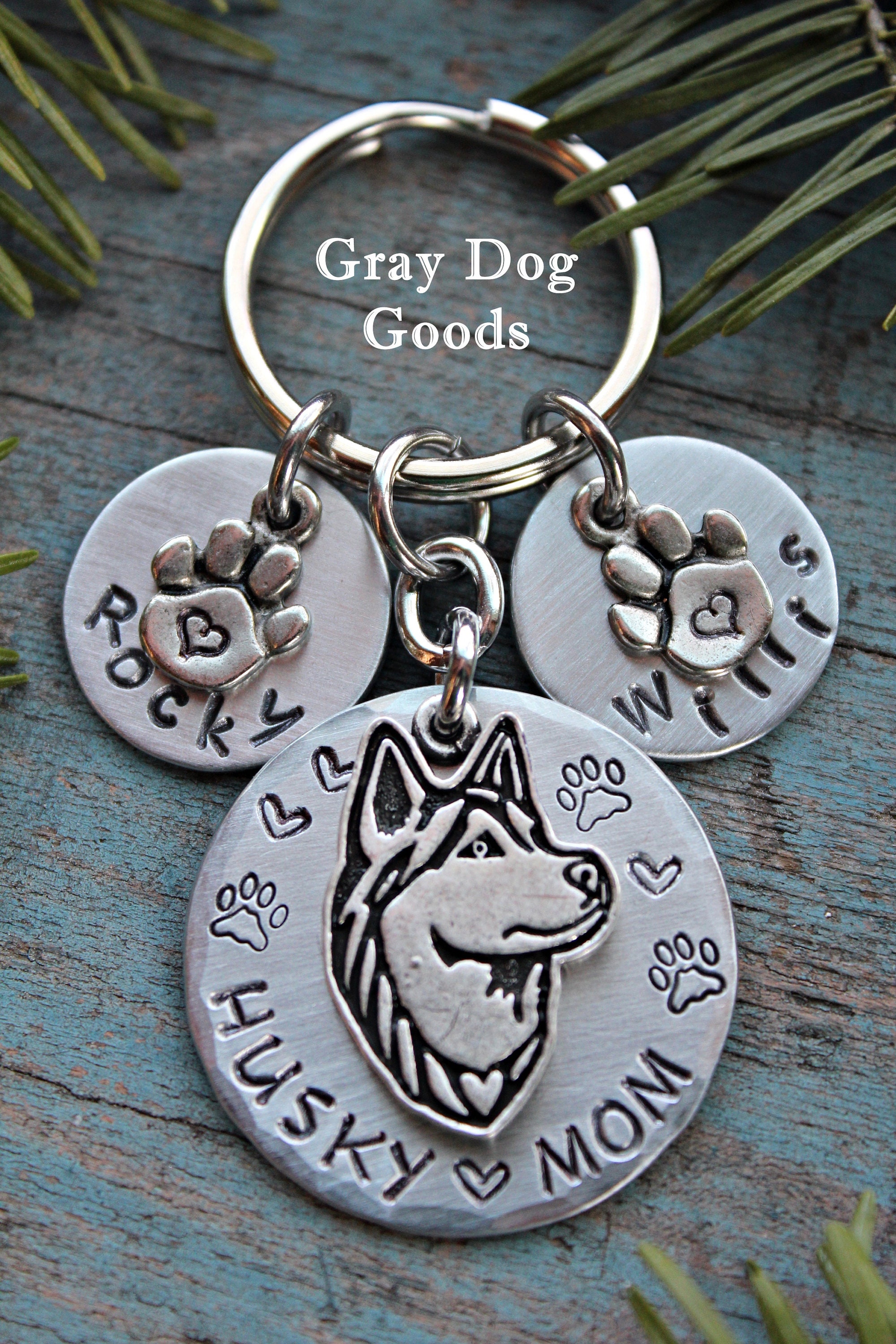 Husky Key Chain Husky Mom Personalized Husky Key Chain Dog | Etsy