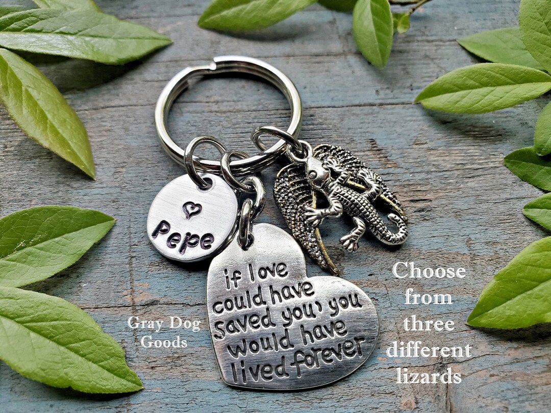Lizard Memorial Key Chain, Gecko, Loss of Lizard, Lizard Sympathy Gift ...