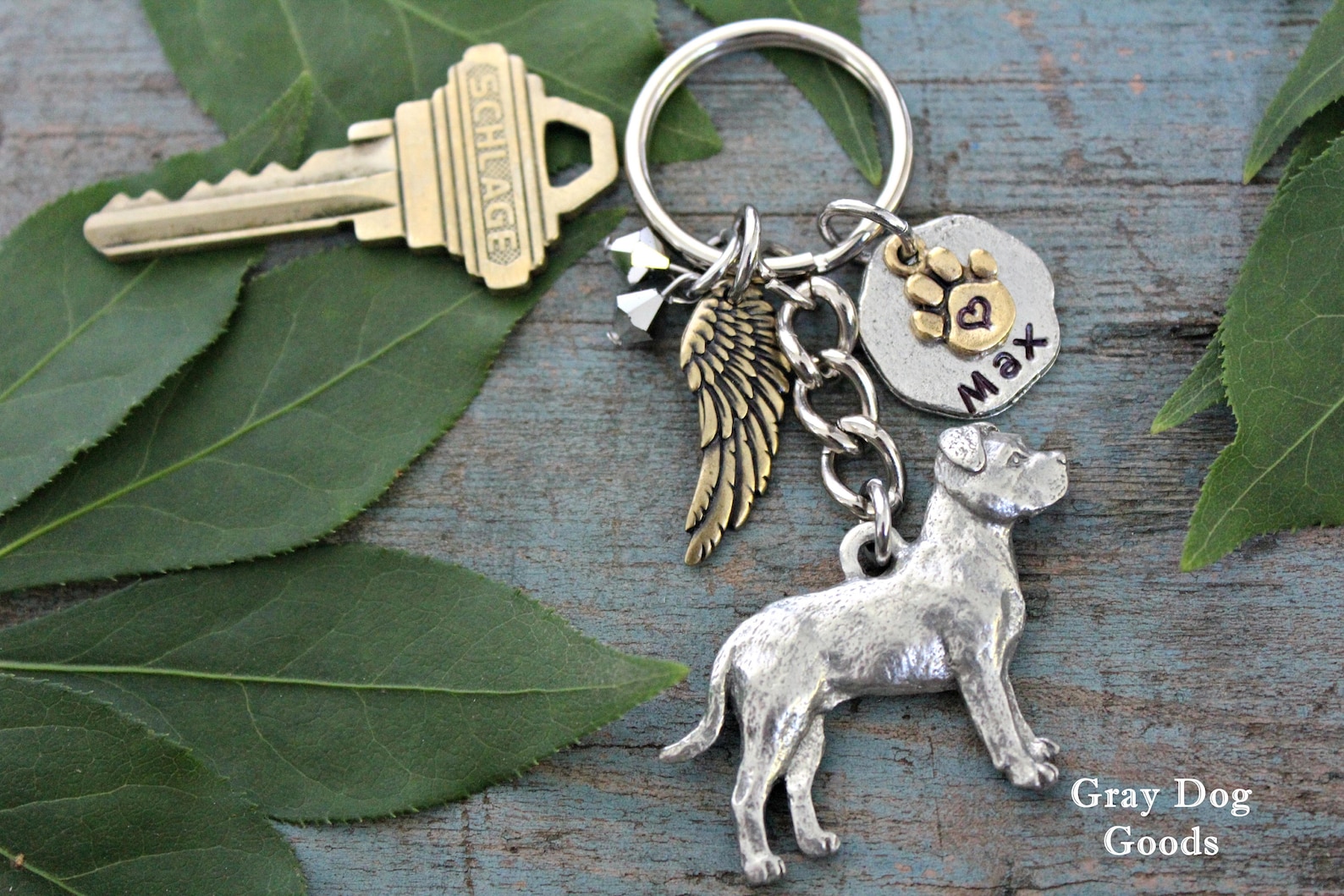 Pit Bull Memorial Keychain Dog Memorial Key Chain Natural - Etsy