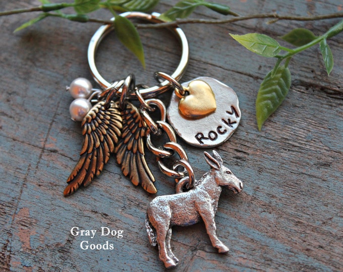 Donkey Memorial Key Chain Pet Memorial Key Chain Donkey Key - Etsy