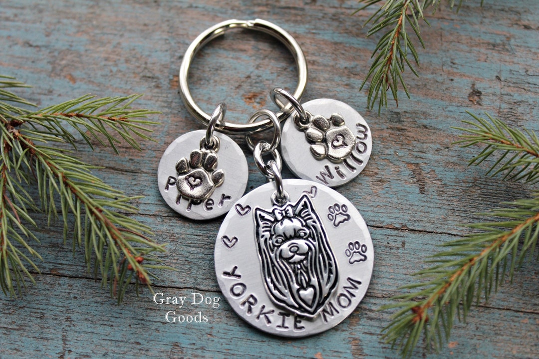 Yorkie Key Chain, Yorkie Mom, Yorkie Dad, Personalized Yorkie Key Chain ...