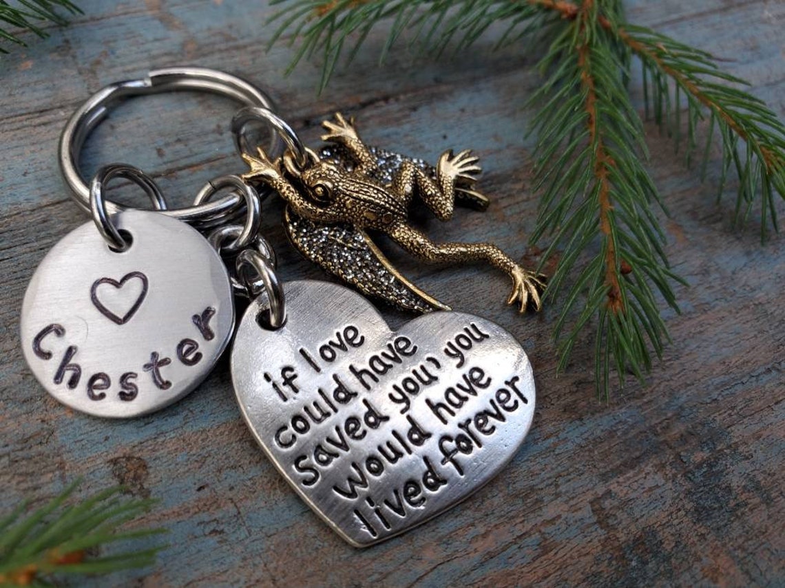 Frog Memorial Key Chain, Frog Remembrance Gift, Loss of Frog, Frog ...