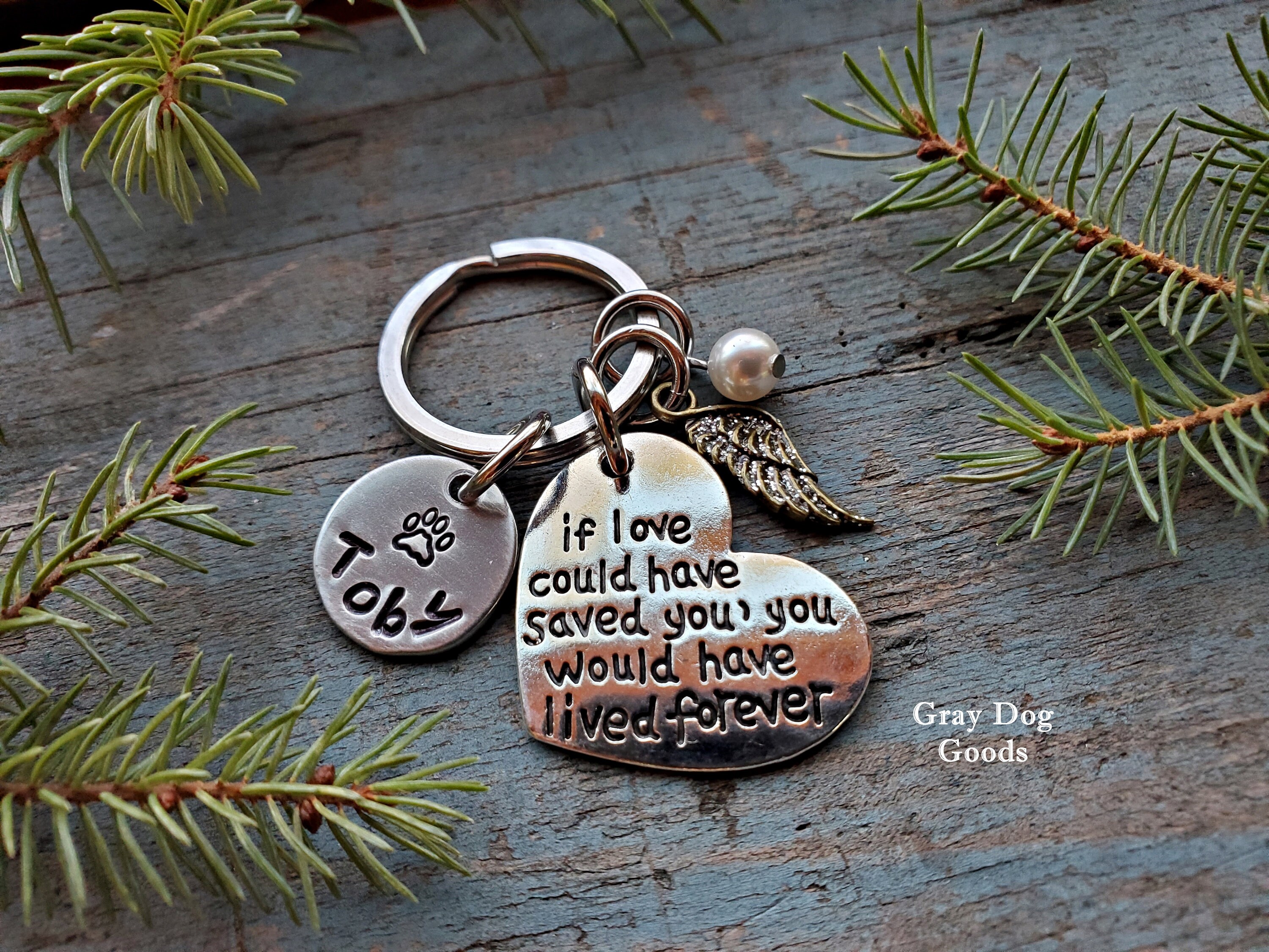 Pet Memorial Key Chain, Pet Remembrance Gift, Loss of Dog, Loss of Cat ...
