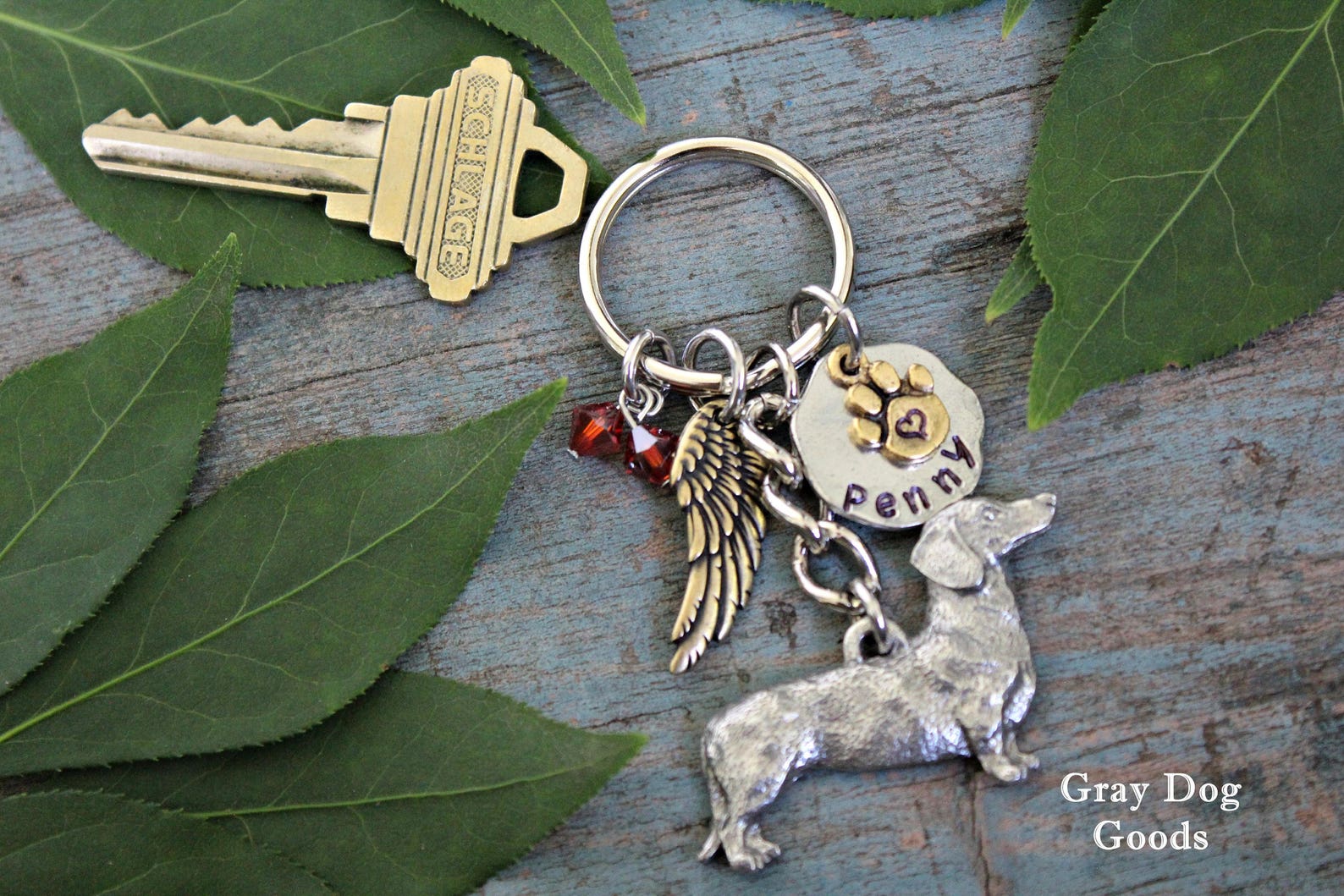 Dachshund Memorial Key Chain, Pet Memorial Keychain, Dachshund Key ...