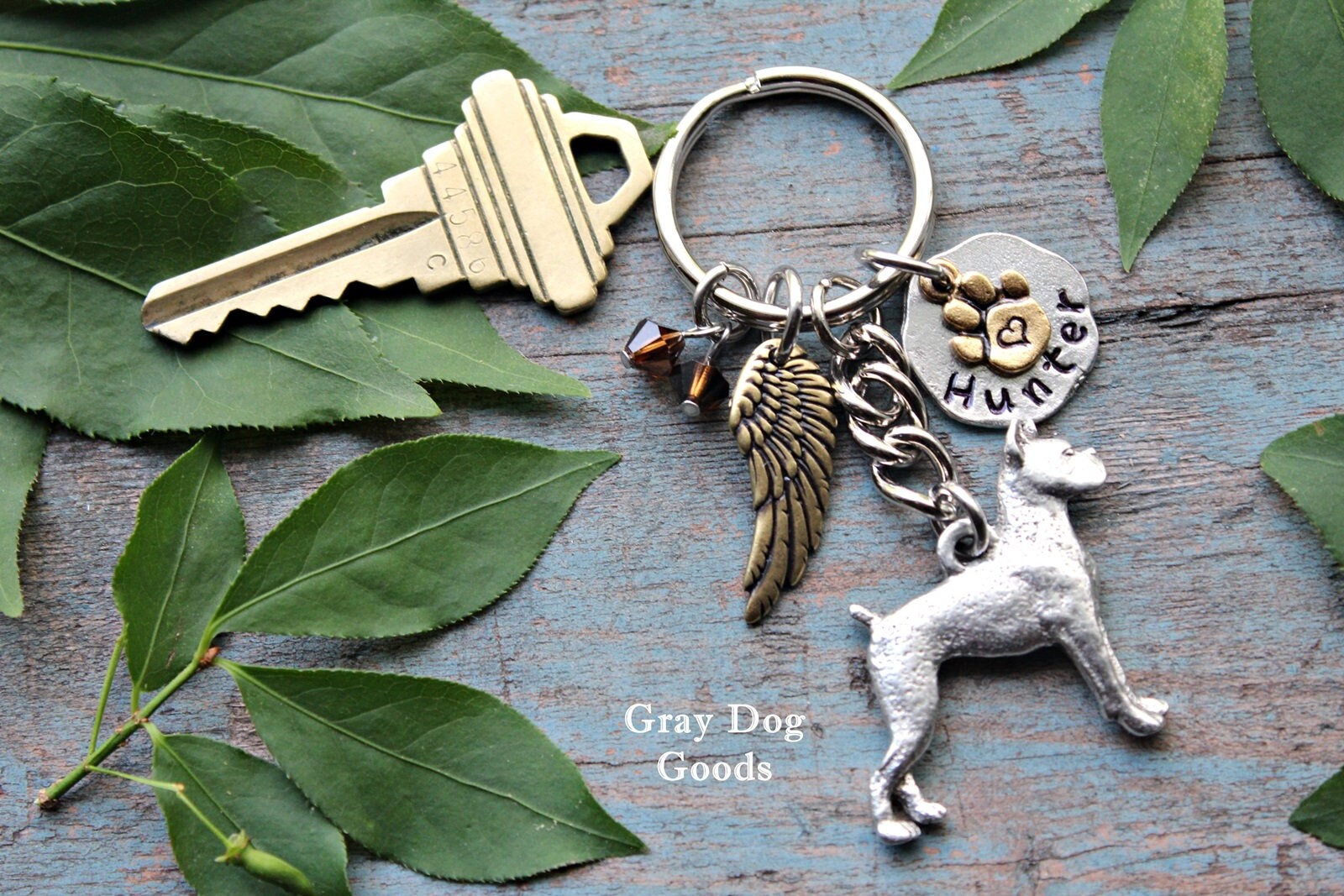 Boxer Memorial Key Chain Pet Memorial Key Chain Boxer Pointy - Etsy
