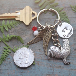 Rooster Memorial Key Chain, Pet Memorial Key Chain, Rooster Key Chain ...