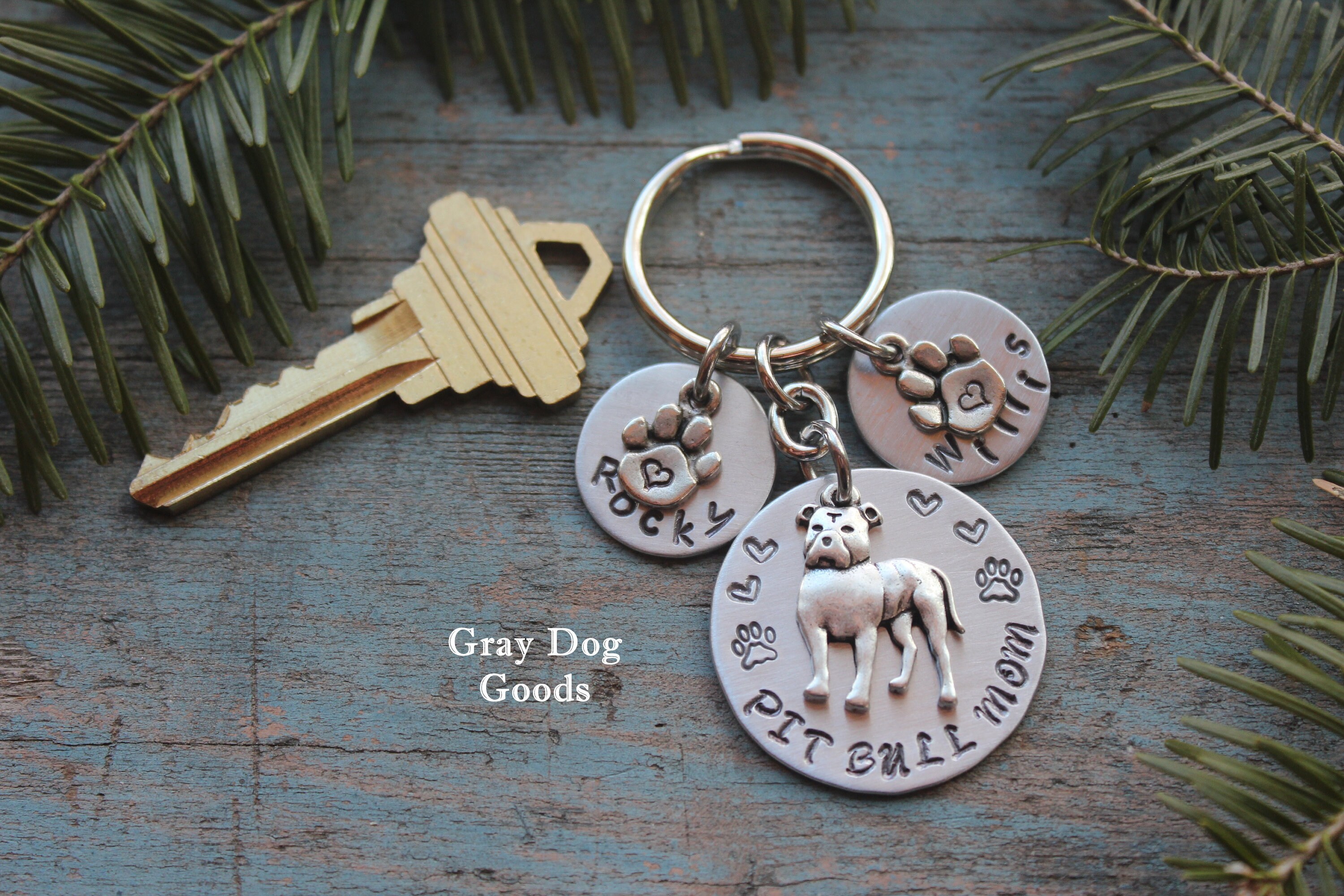 Pit Bull Key Chain Pitty Mom Personalized Pit Bull Key | Etsy