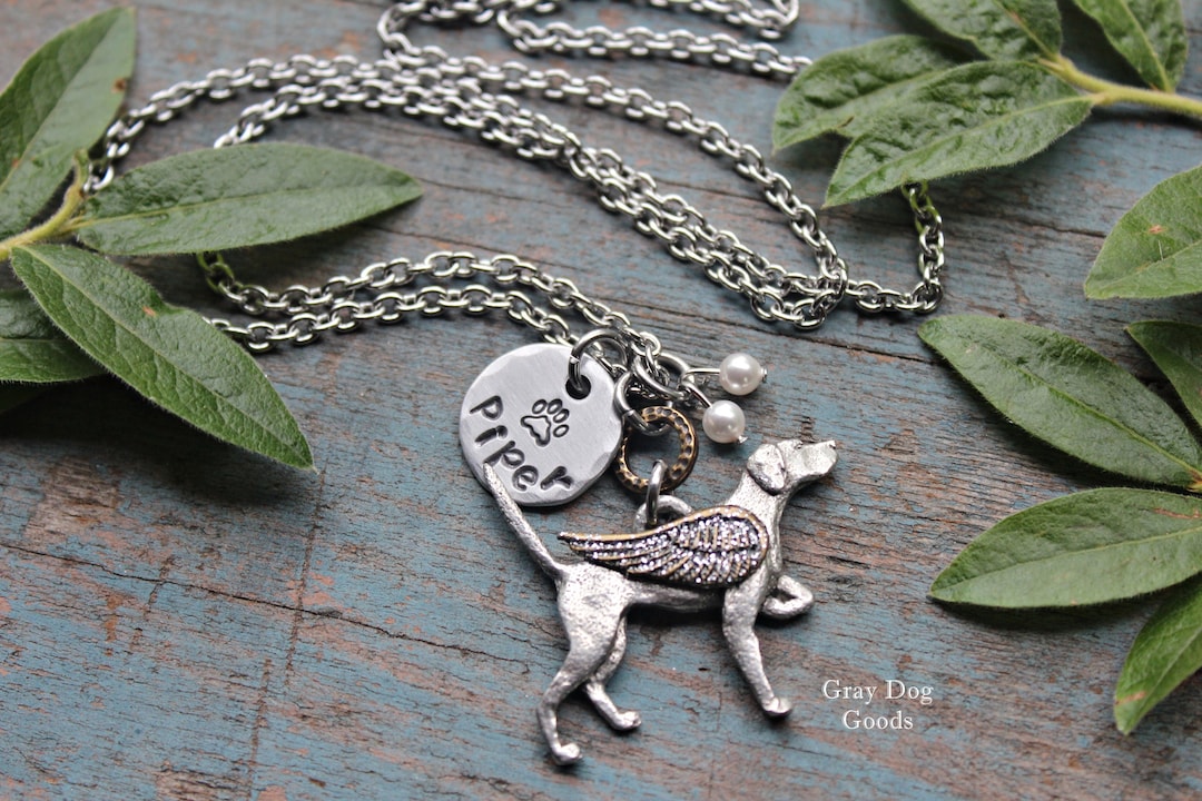 English Pointer Angel Necklace, English Pointer Sympathy Gift ...