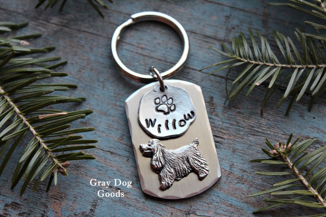 Cocker Spaniel Key Chain, Personalized Cocker Spaniel Key Chain, Cocker ...