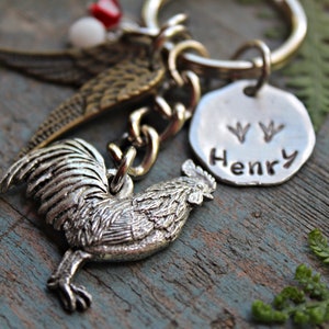 Rooster Memorial Key Chain, Pet Memorial Key Chain, Rooster Key Chain ...