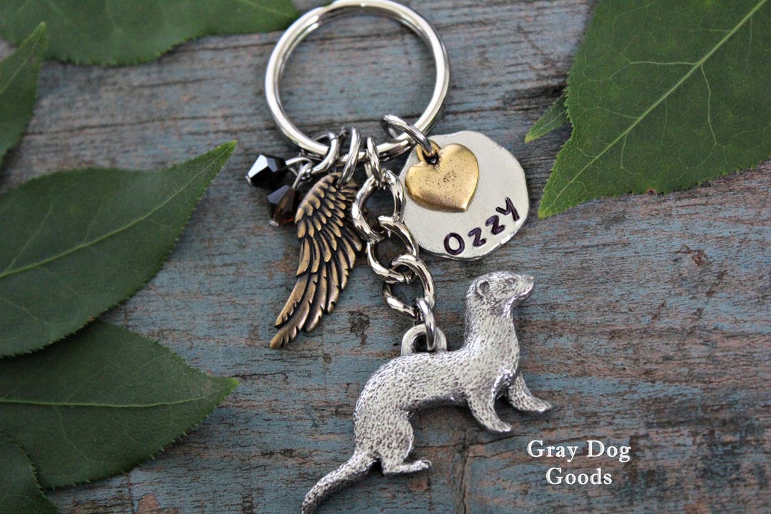 Ferret Memorial Key Chain, Pet Memorial Key Chain, Ferret Keychain, Pet ...