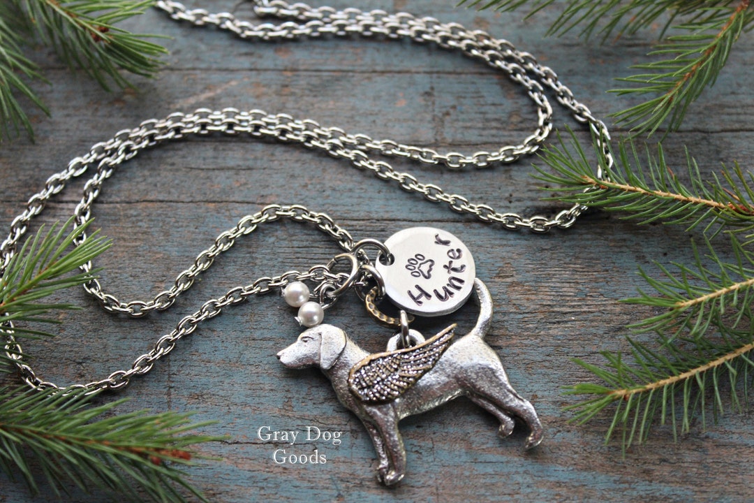 Beagle Memorial Necklace, Beagle Jewelry, Personalized Dog Necklace ...