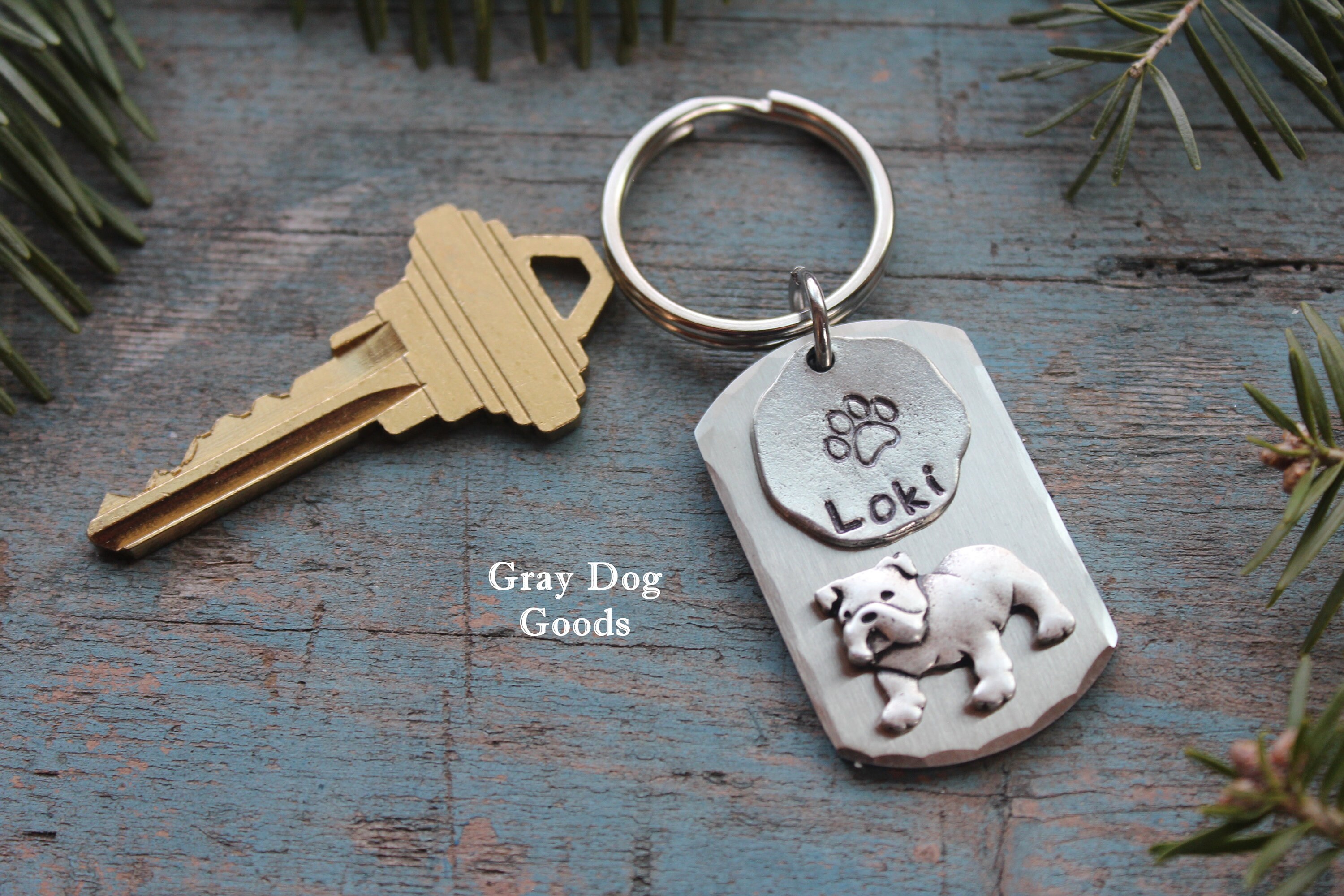 Bulldog Key Chain Personalized Bulldog Key Chain Bulldog - Etsy