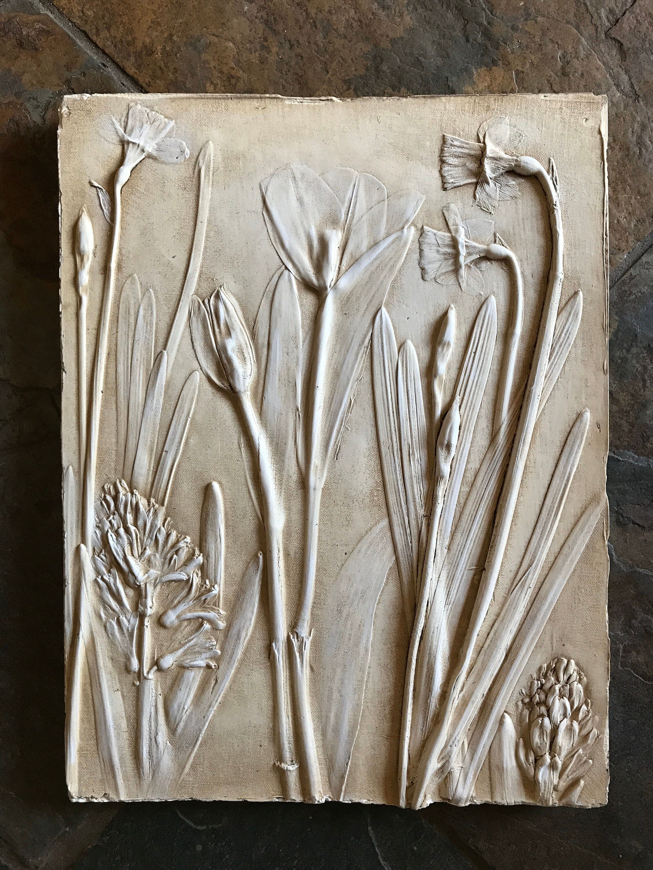 Art Objects Art & Collectibles Sculpture Peony Botanical Plaster Cast ...