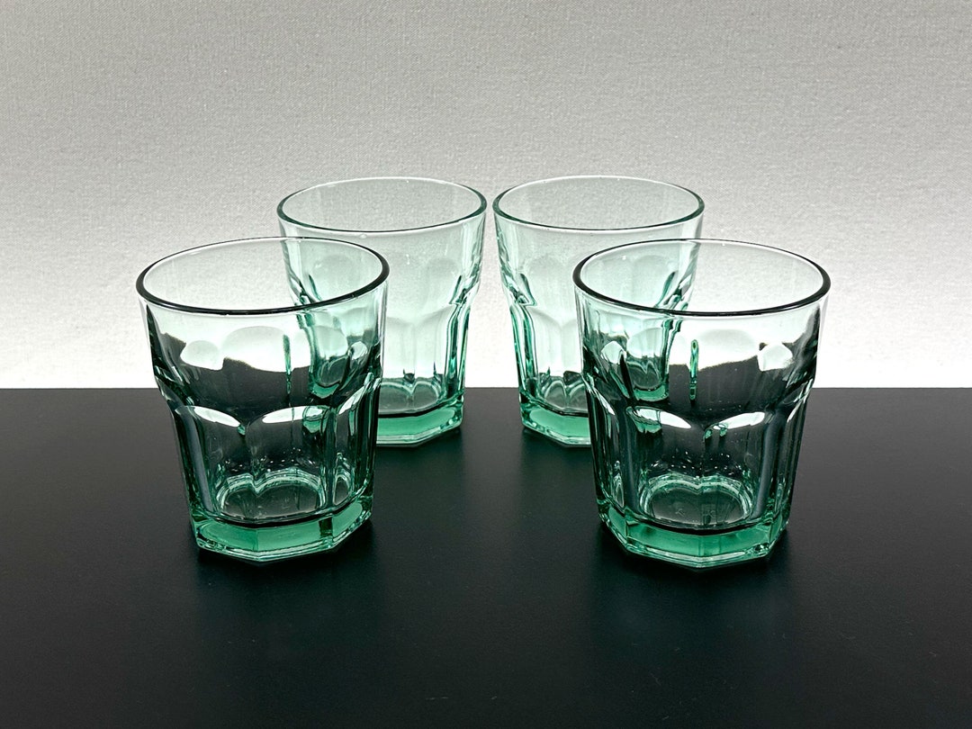 4 Vintage Libbey "gibraltar" Spanish Green on the Rocks Glass; Set of ...