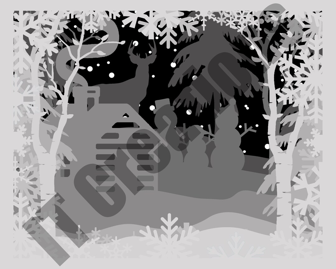 Winter Wonder Land Shadow Box; Cricut Digital Files - Etsy